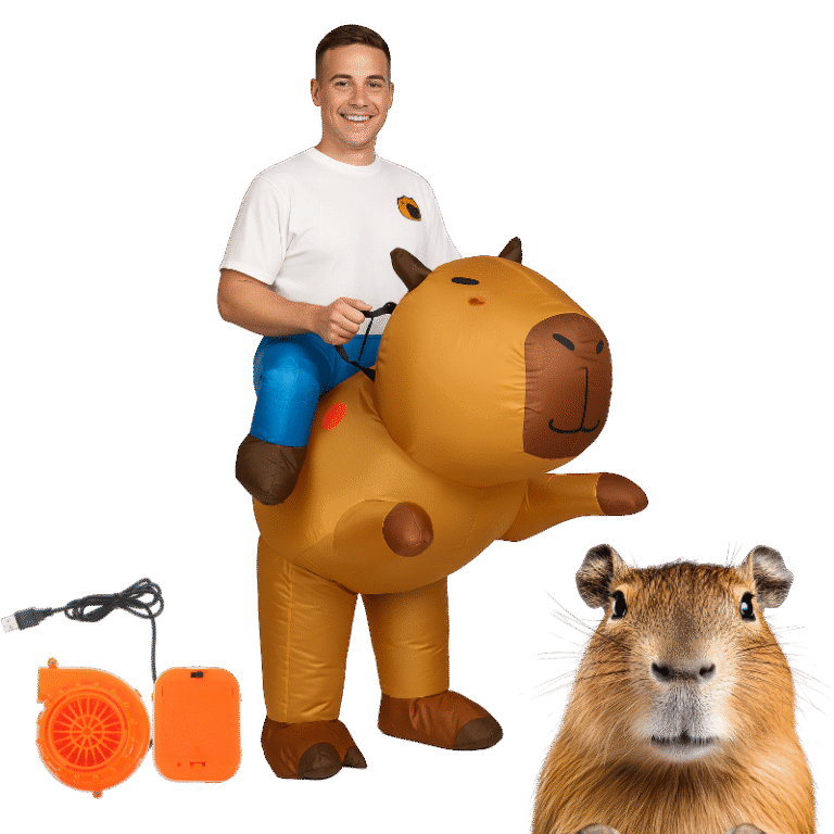 Disfraz capibara inflable medio cuerpo con inflador - Bizama